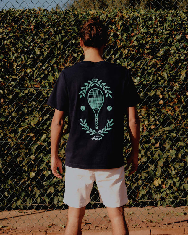 ATP Marks Of Greatness Large Logo T-Shirt – Dark Blue | Tennis Clothing ...