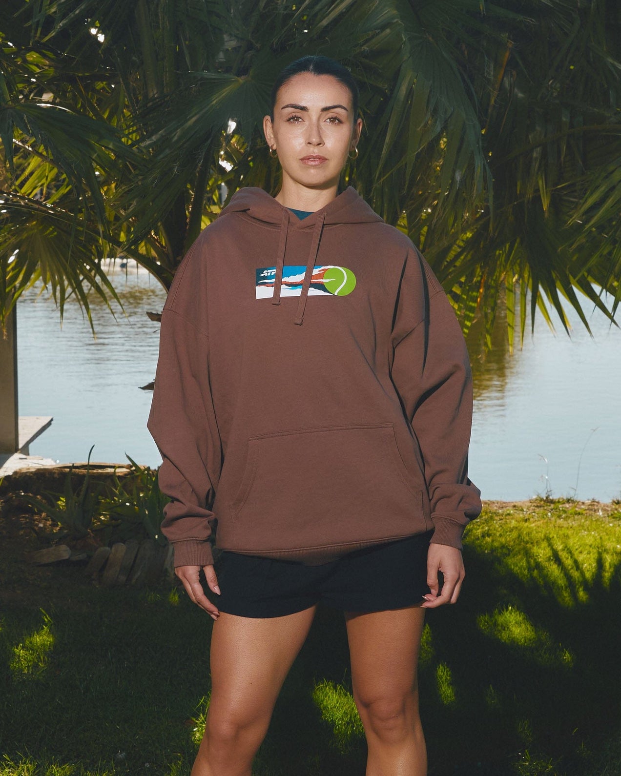 ATP The Ball Is Everything Hoodie Ball Strike – Brown | Tennis Clothing ...
