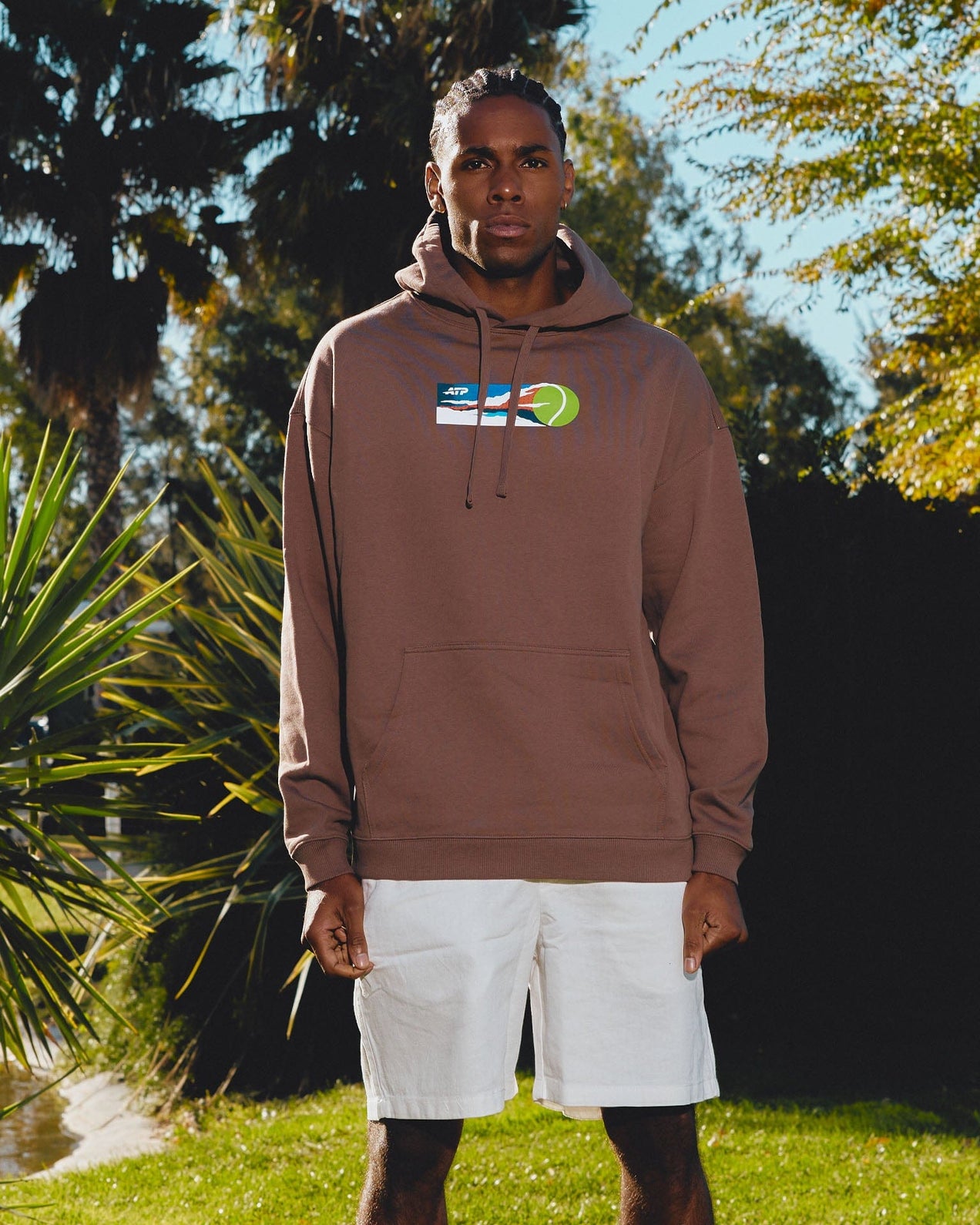 ATP The Ball Is Everything Hoodie Ball Strike – Brown | Tennis Clothing ...